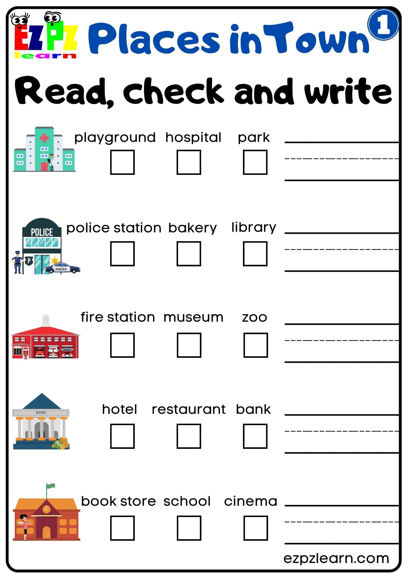 Places in the city - Ezpzlearn.com